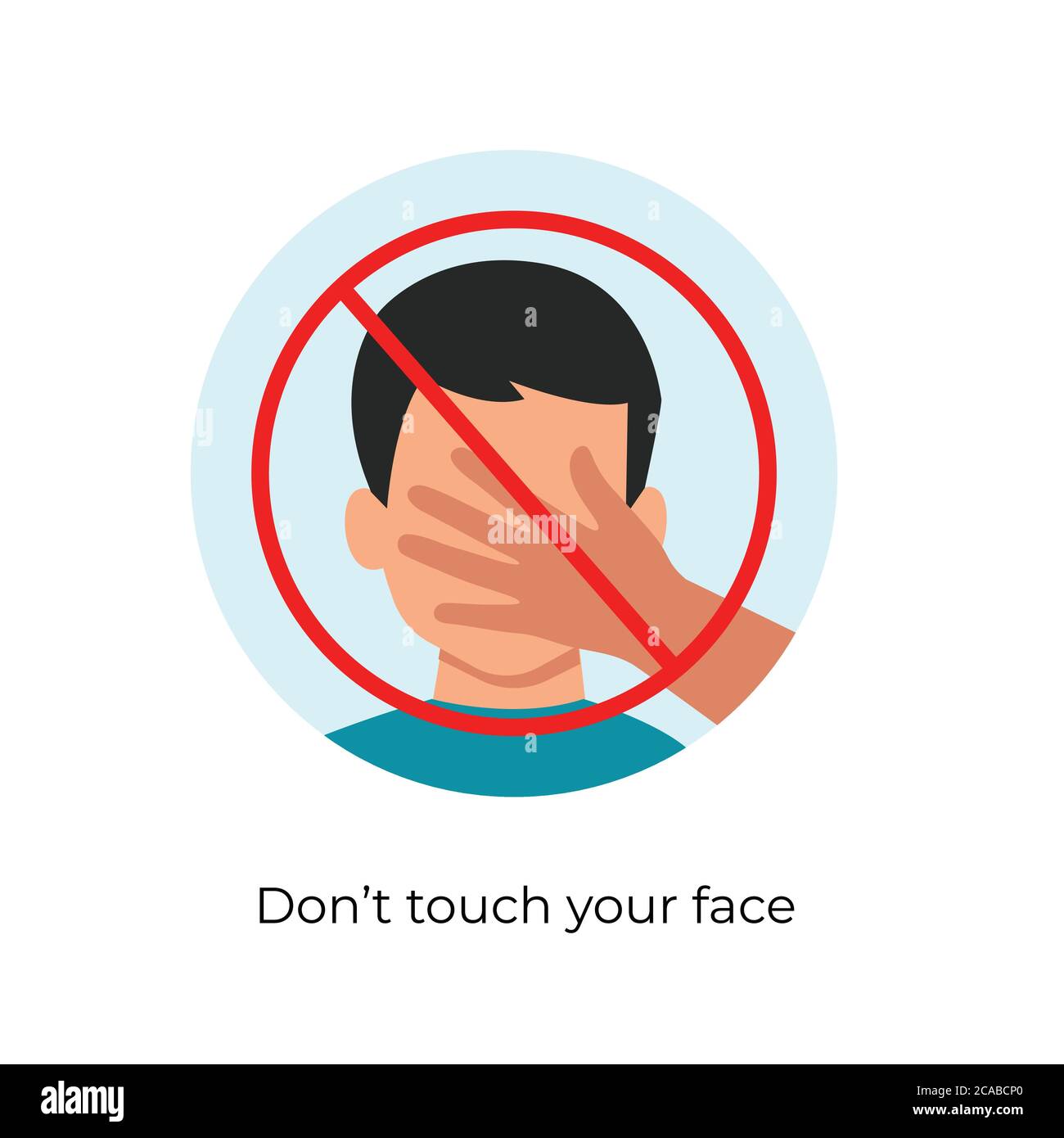 Dont touch your face vector on white backgound, Coronavirus protection ...