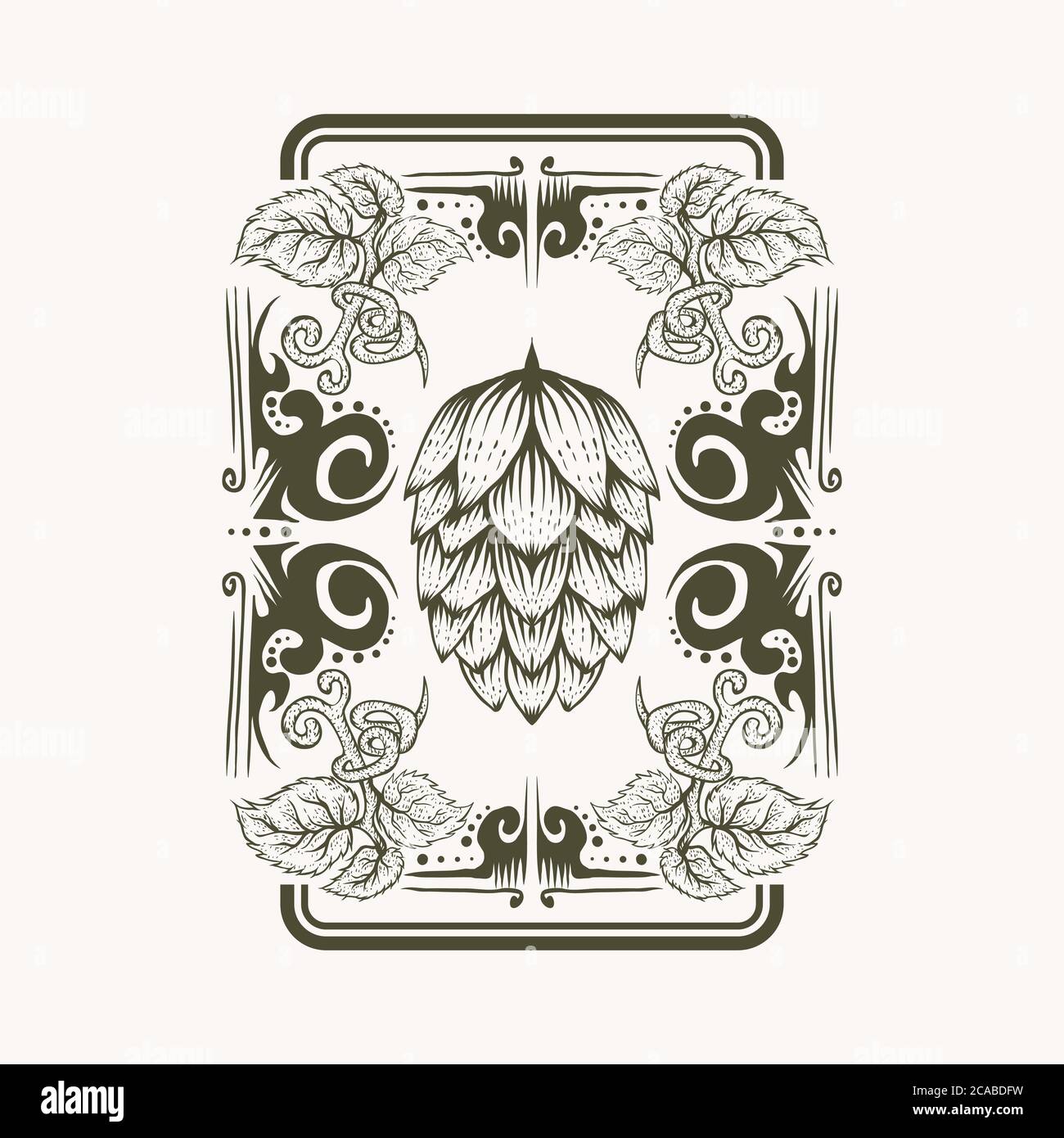 hop fruit decoration vector illustration for your company or brand ...