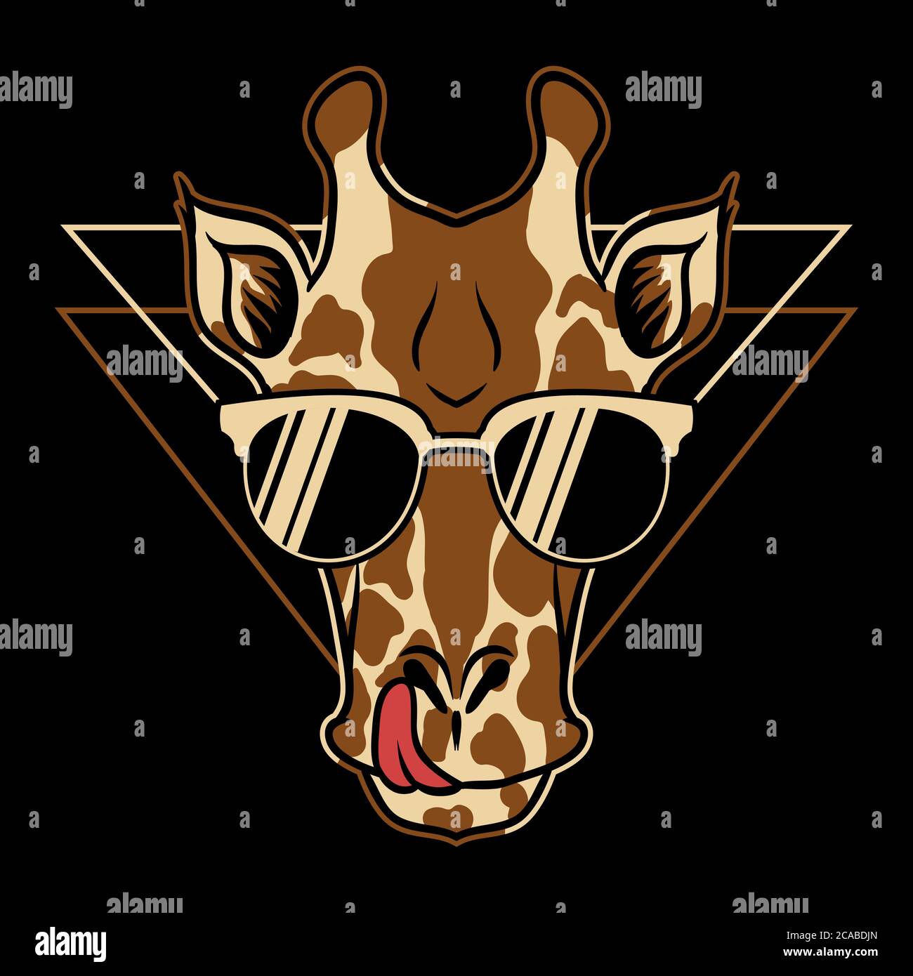 giraffe eyeglasses cartoon vector illustration for your company or ...