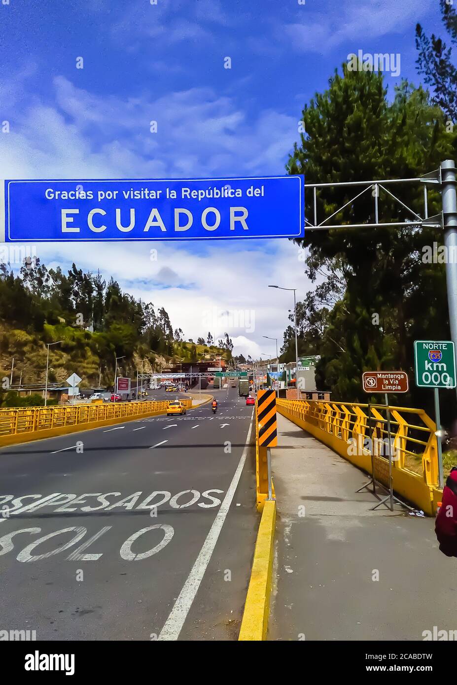 TULCAN, ECUADOR - Oct 15, 2017: Rumichaca International Bridge ...