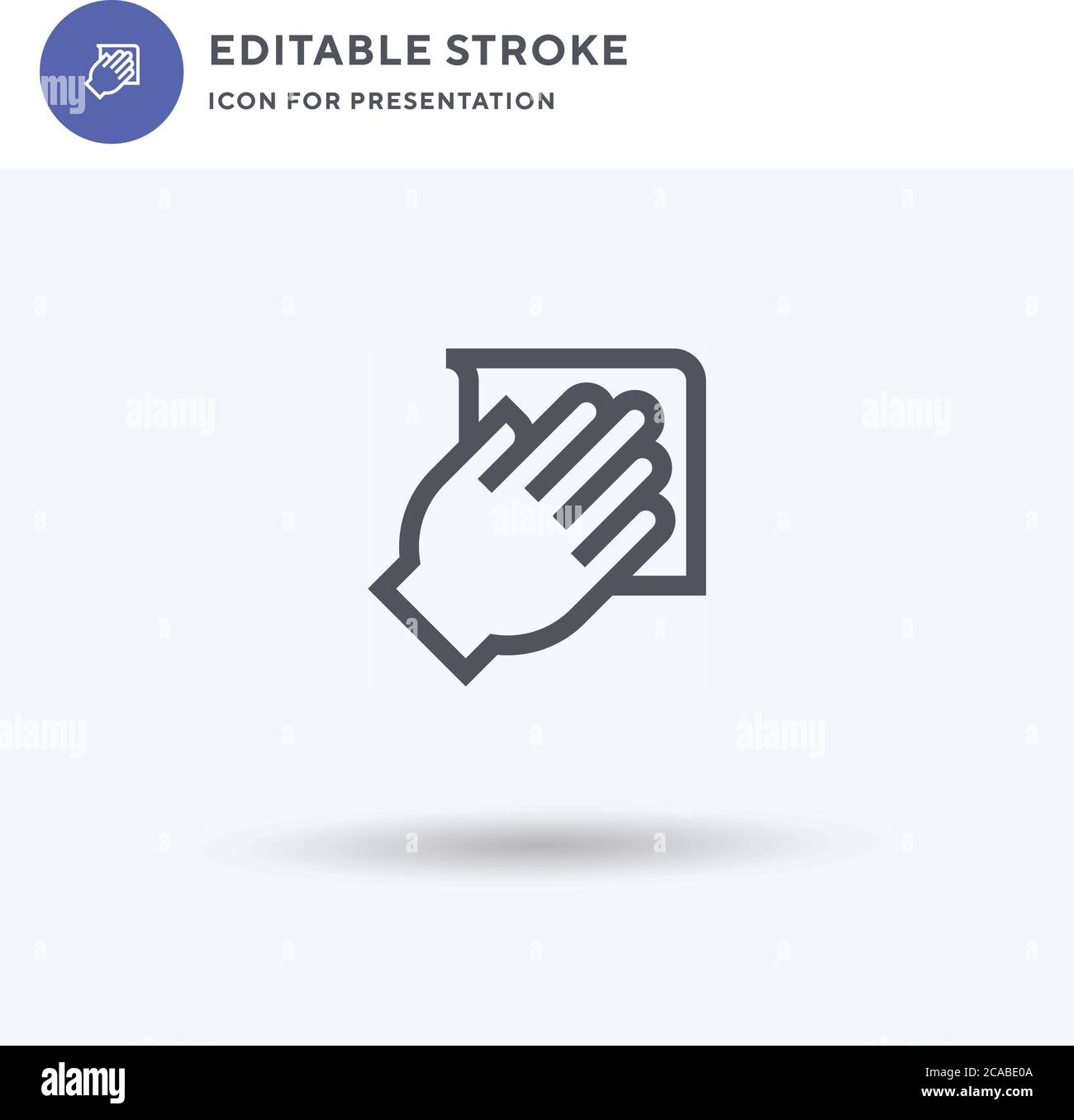 Wipe icon vector, filled flat sign, solid pictogram isolated on white ...