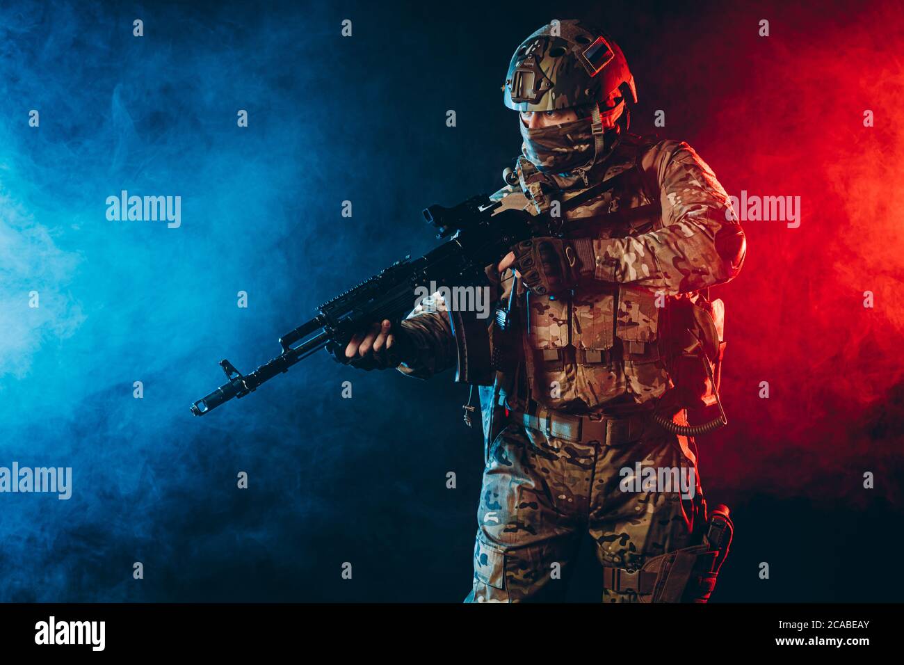 safety and protection concept. young man work as military man ...