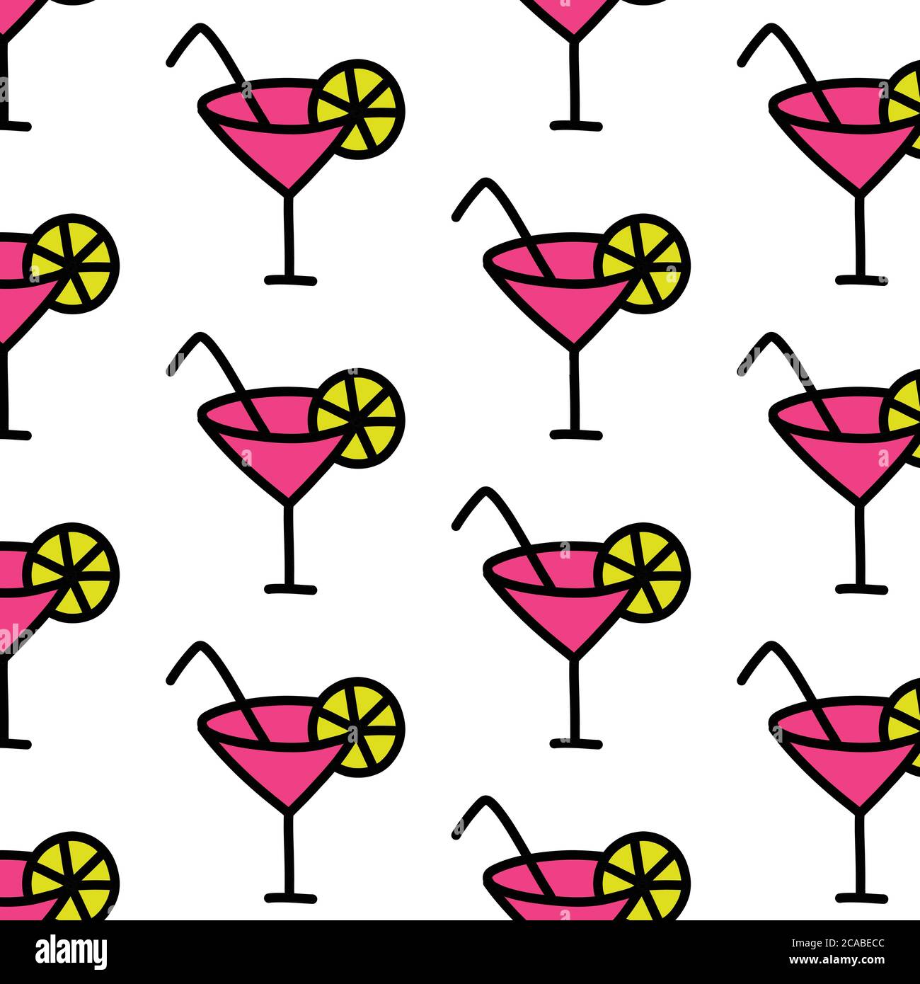 cocktail seamless doodle pattern, vector illustration Stock Vector ...