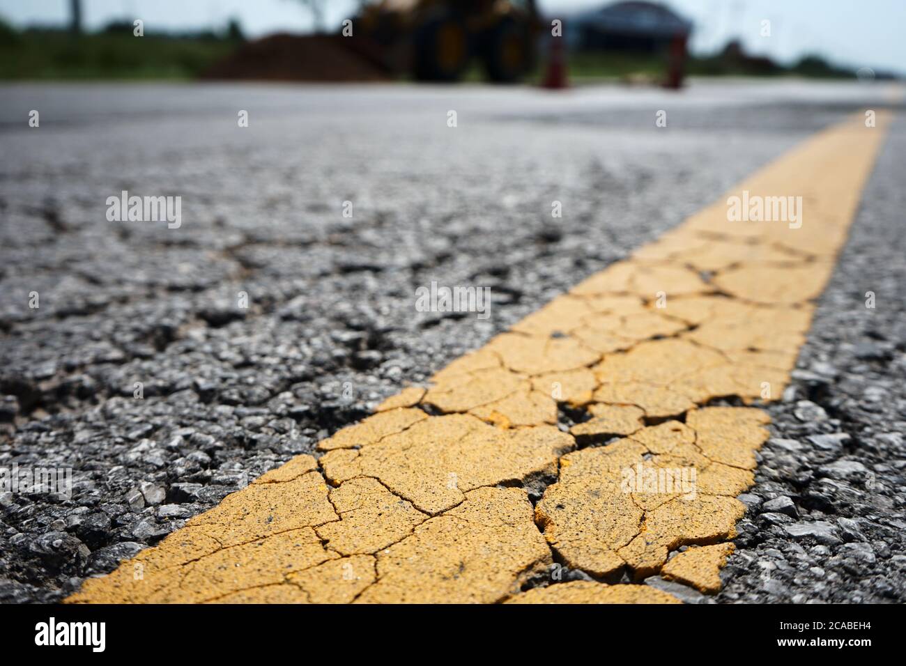 The road surface has longitudinal damage Stock Photo - Alamy