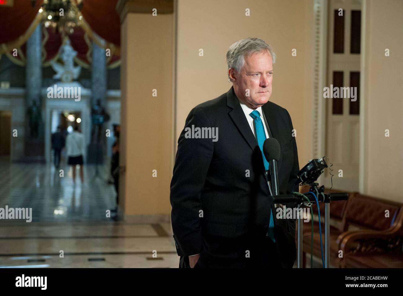 Mark Meadows, Assistant to the President and Chief of Staff prepares to ...