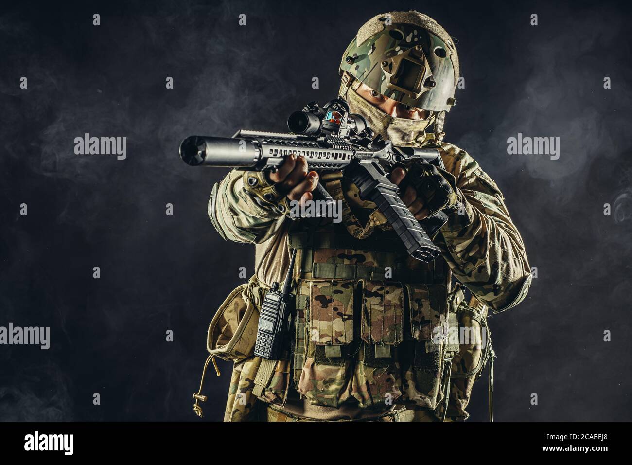 security, soldiers, military forces, defense concept. young russian ...