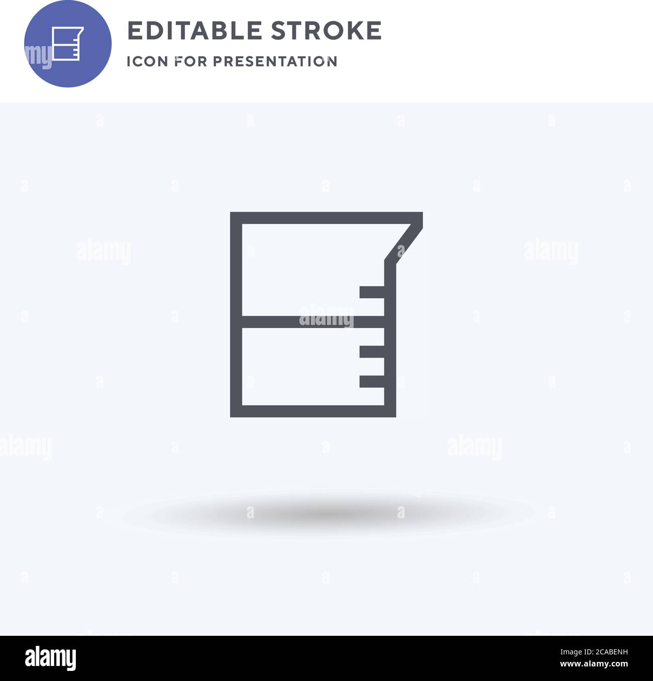 Beaker icon vector, filled flat sign, solid pictogram isolated on white ...