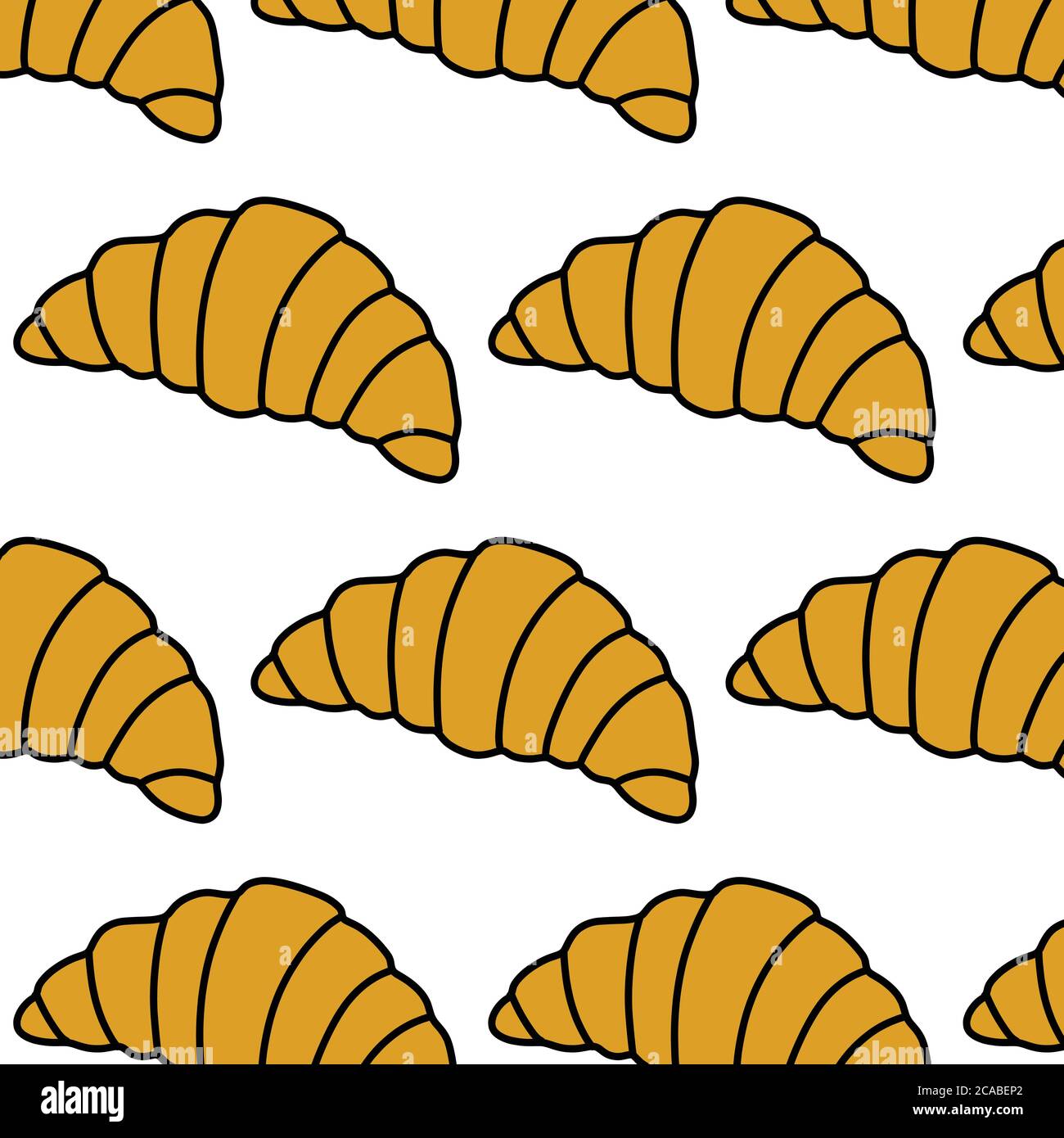 croissant seamless doodle pattern, vector illustration Stock Vector ...