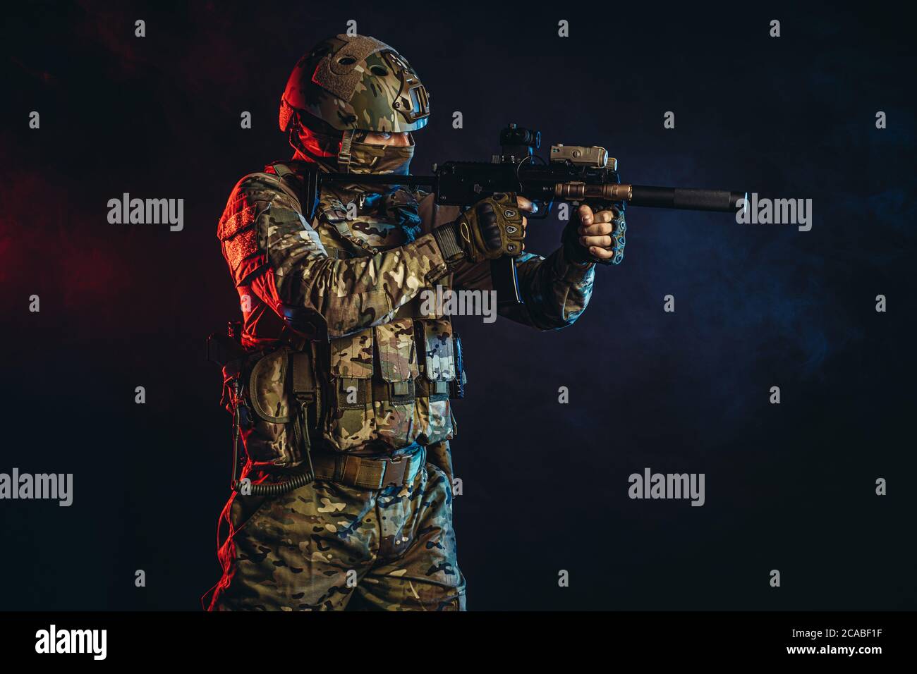 safety and protection concept. young man work as military man ...