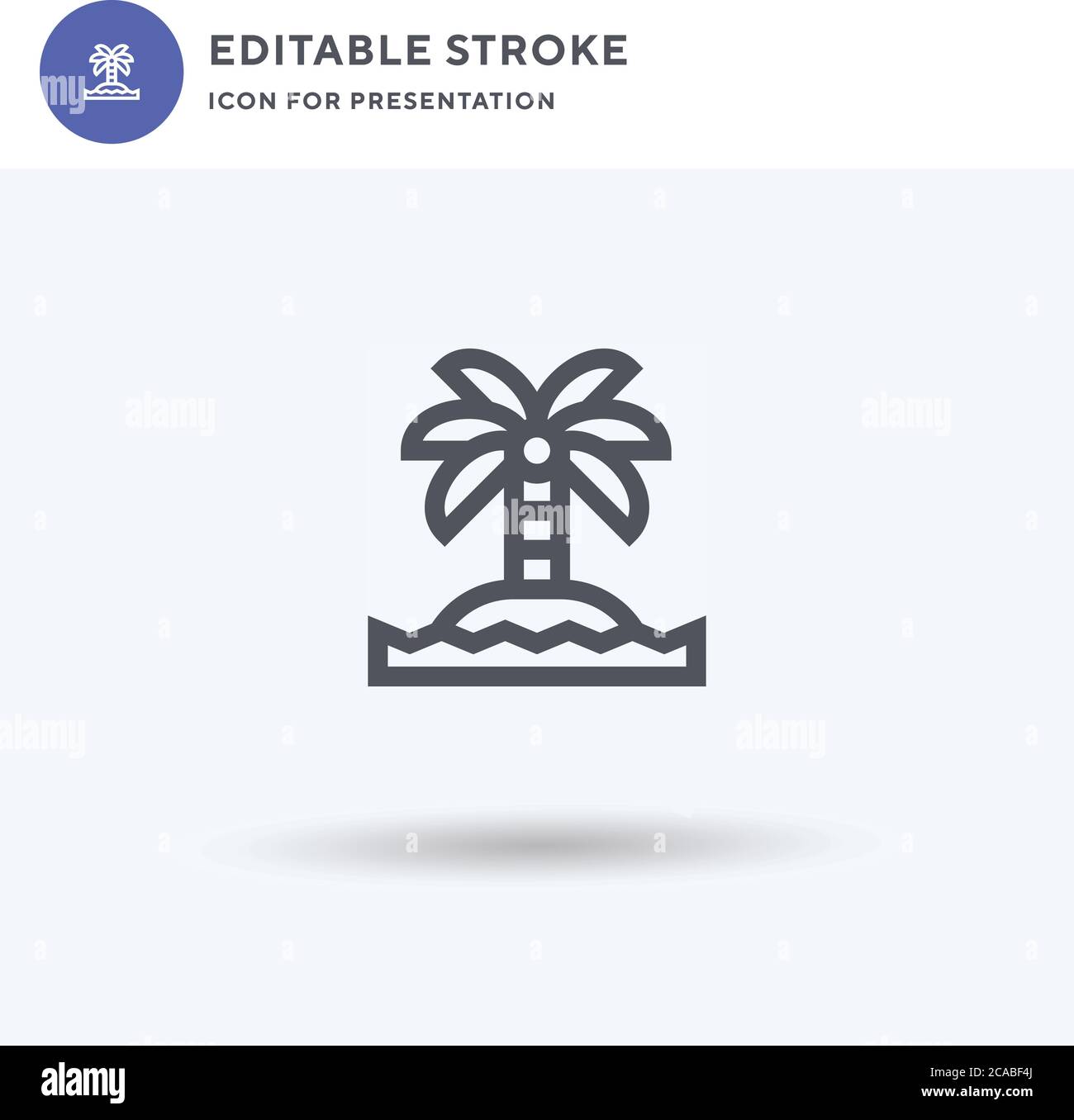 Island icon vector, filled flat sign, solid pictogram isolated on white ...