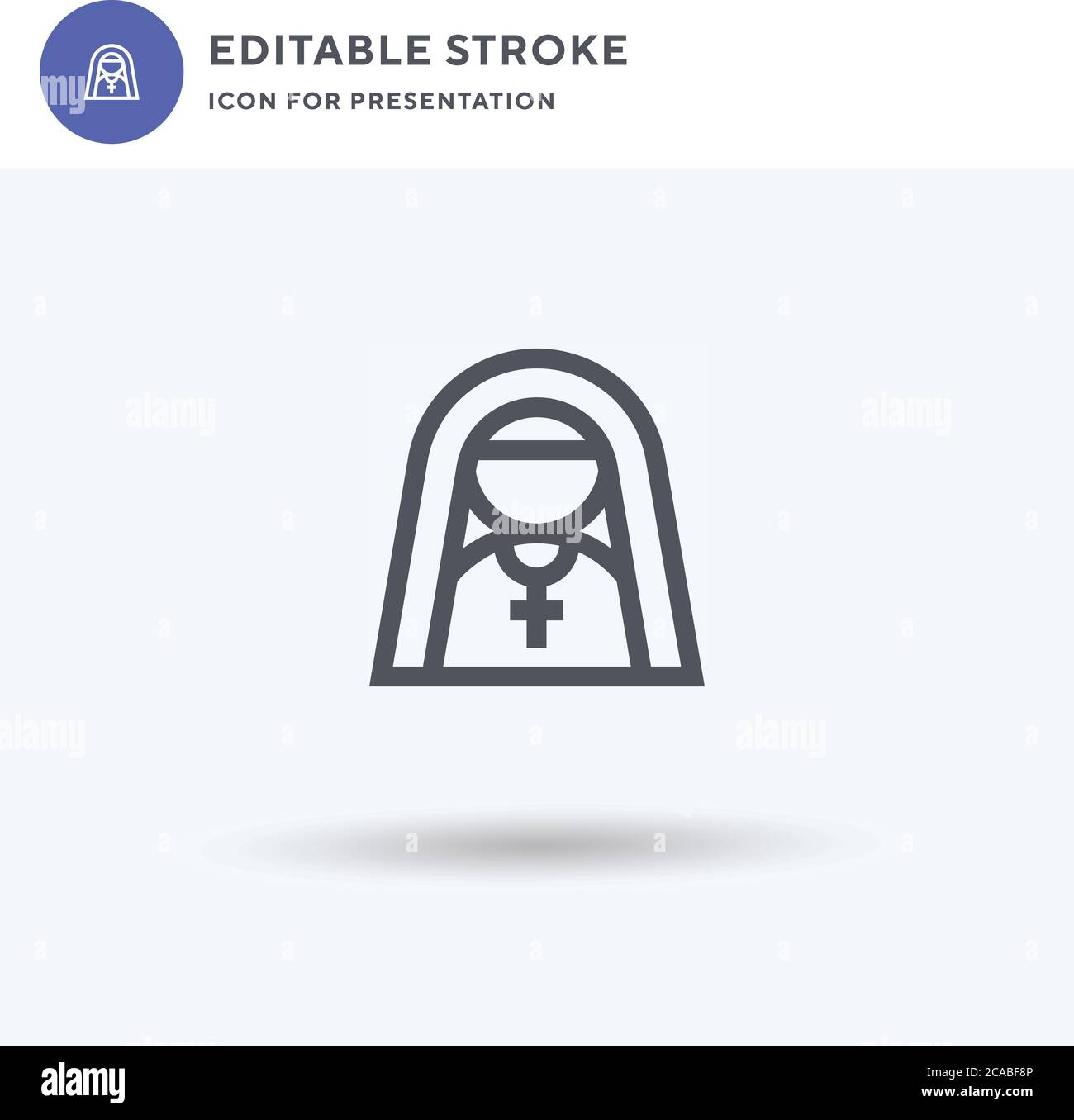 Nun icon vector, filled flat sign, solid pictogram isolated on white ...