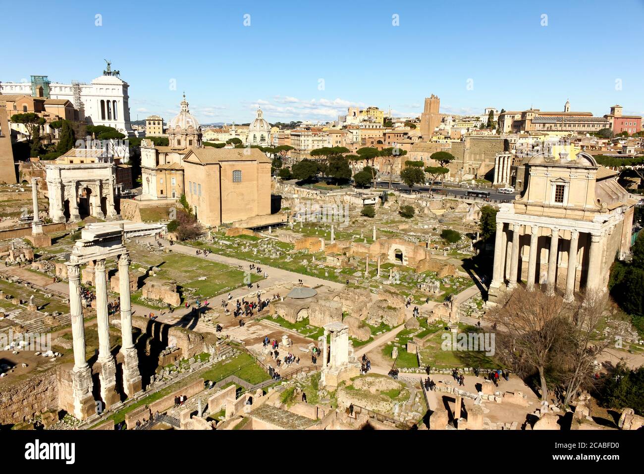 Ruins of a historical temple in Rome, Italy on a sunny day Stock Photo ...