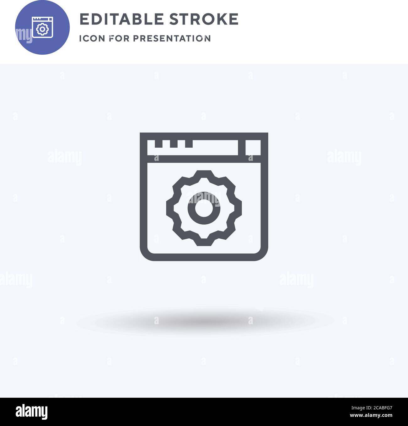Web Settings icon vector, filled flat sign, solid pictogram isolated on ...