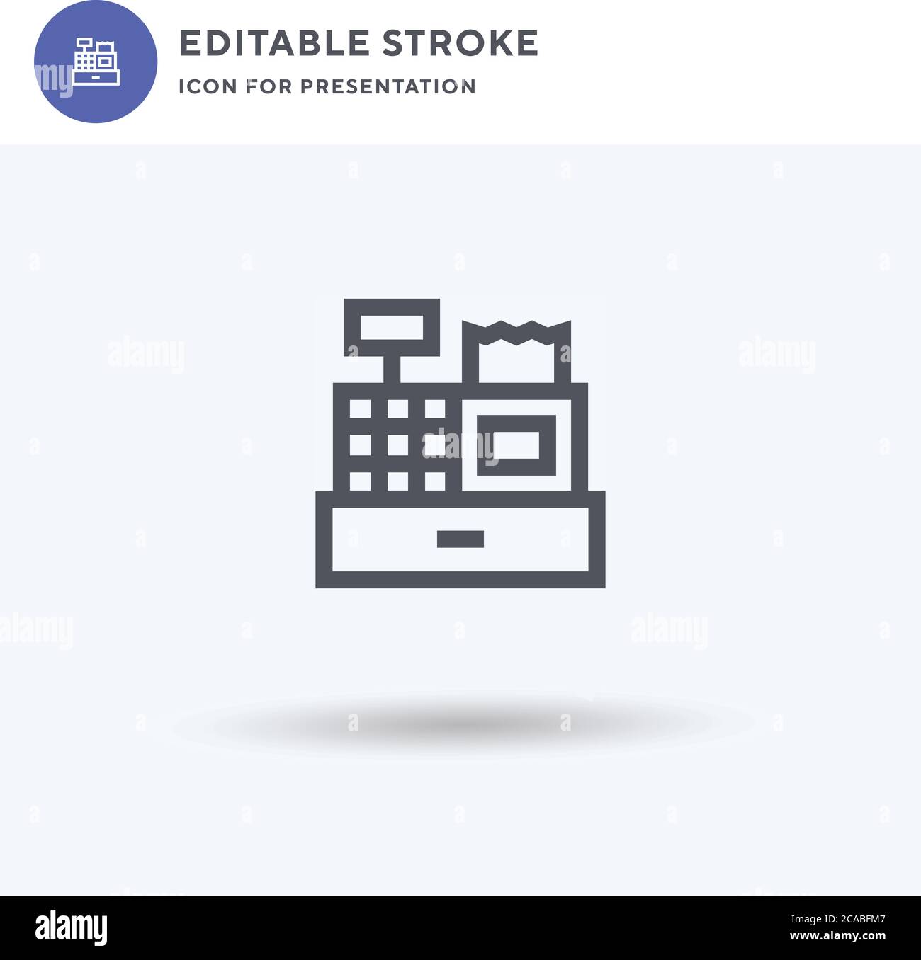 Cash Register icon vector, filled flat sign, solid pictogram isolated ...