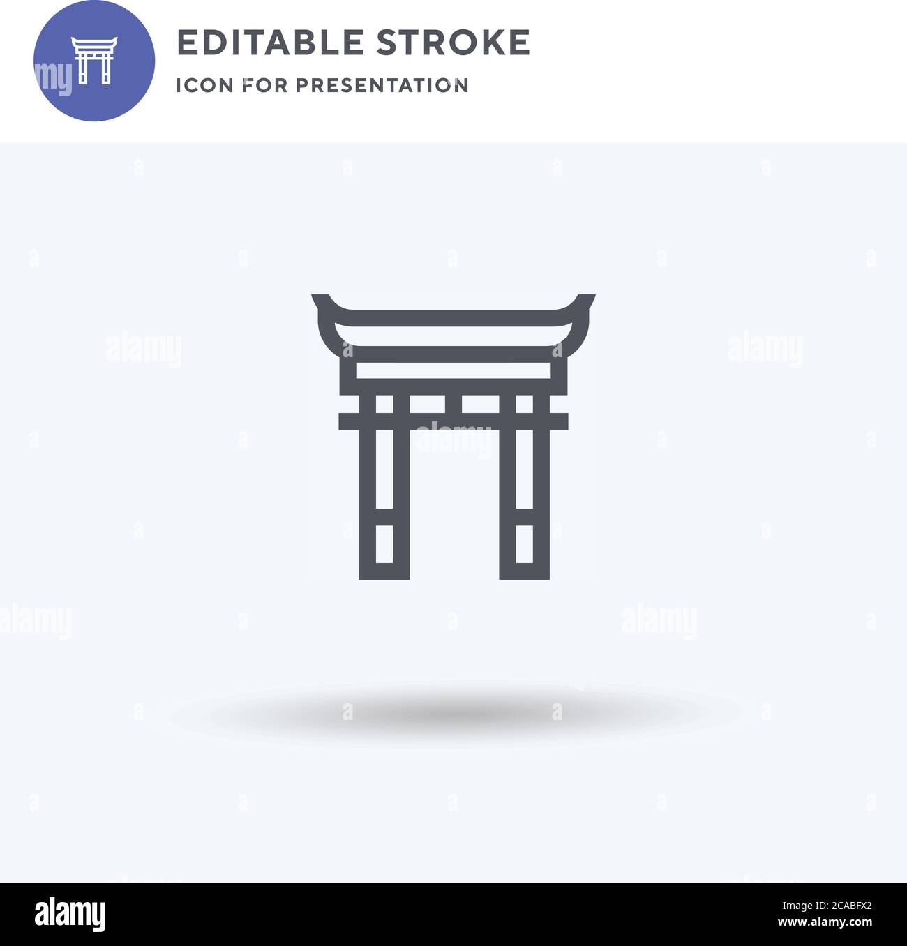 Shinto icon vector, filled flat sign, solid pictogram isolated on white ...