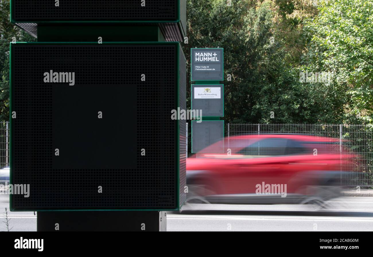 Stuttgart, Germany. 05th Aug, 2020. Air filter columns are located at ...