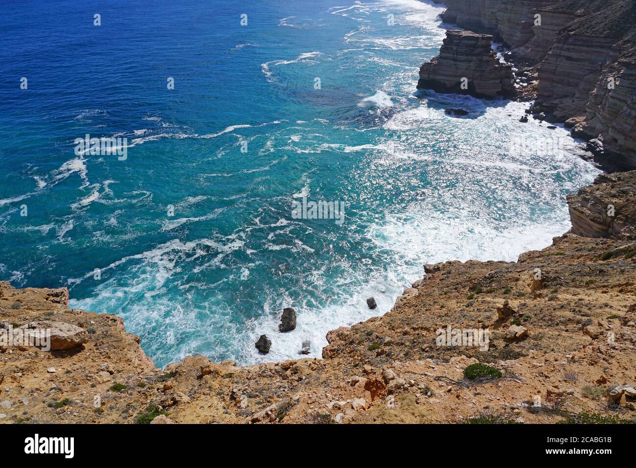 View of the coastal cliffs Kalbarri National Park in the Mid West ...