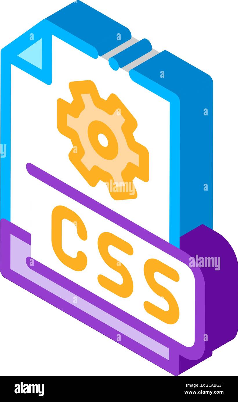 front end css code isometric icon vector illustration Stock Vector ...