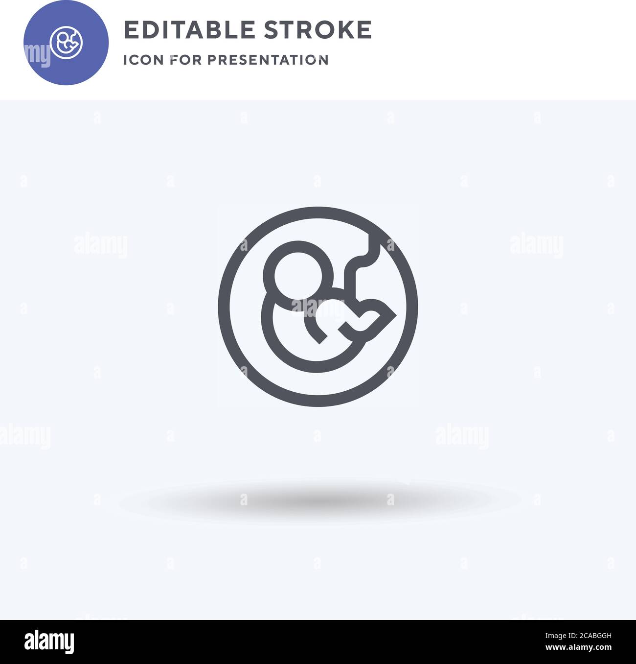 Fetus icon vector, filled flat sign, solid pictogram isolated on white ...