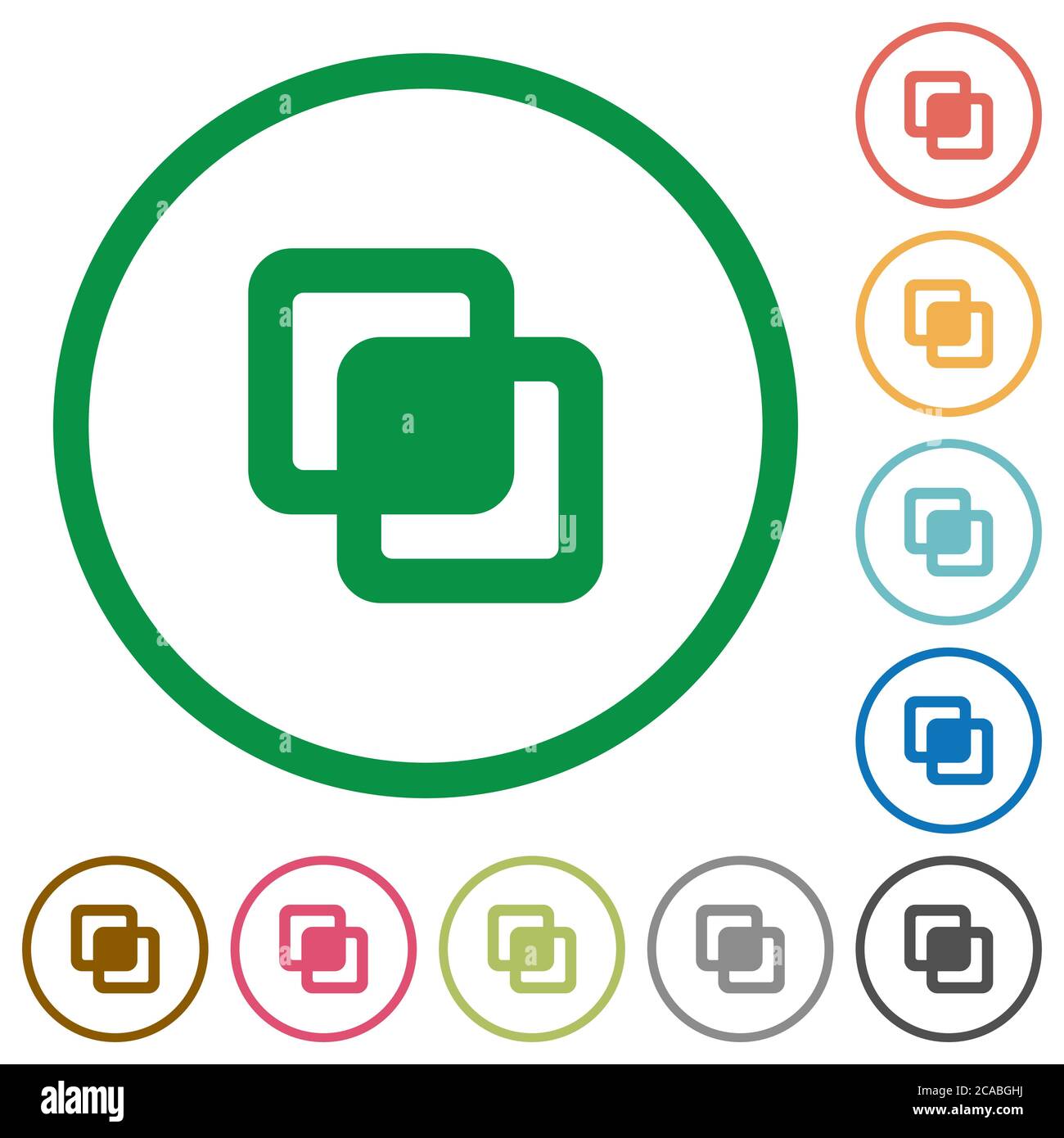 Intersect shapes flat color icons in round outlines on white background ...