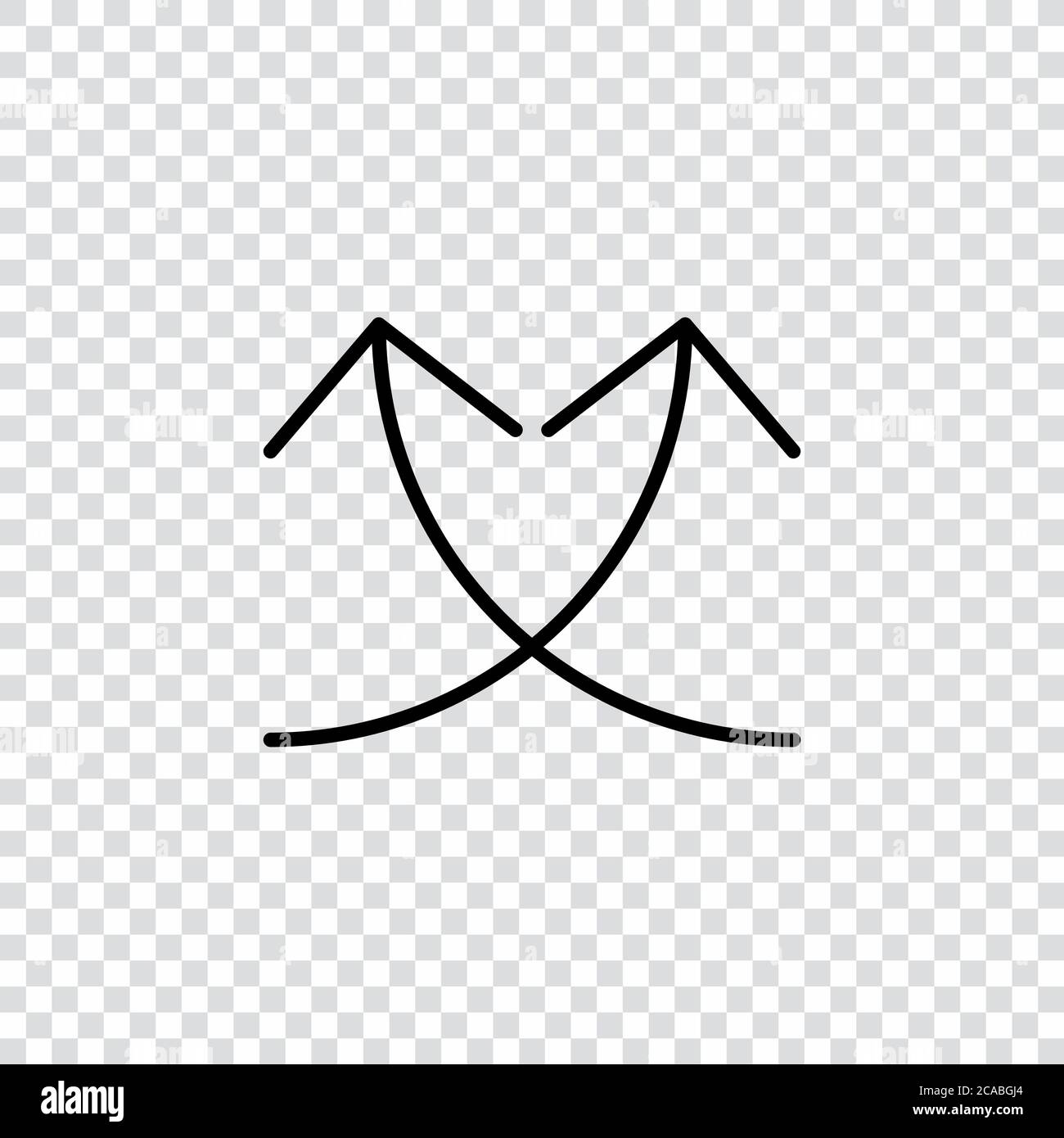 Two ways Parallel Arrows Separating Ways Illustration. Stock vector ...