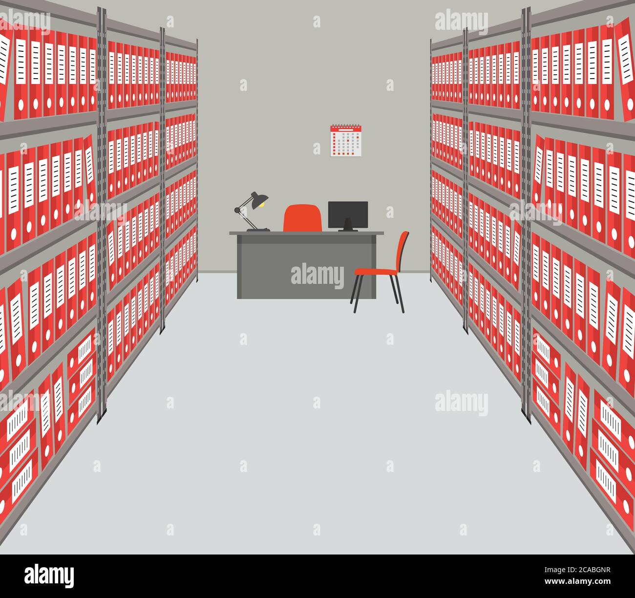 Archive. The room for storage of documents. The workplace of the ...