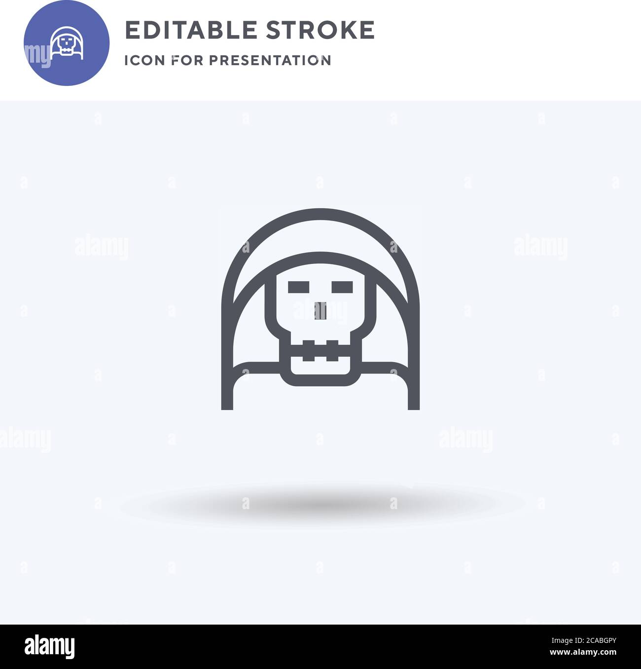 Death icon vector, filled flat sign, solid pictogram isolated on white ...