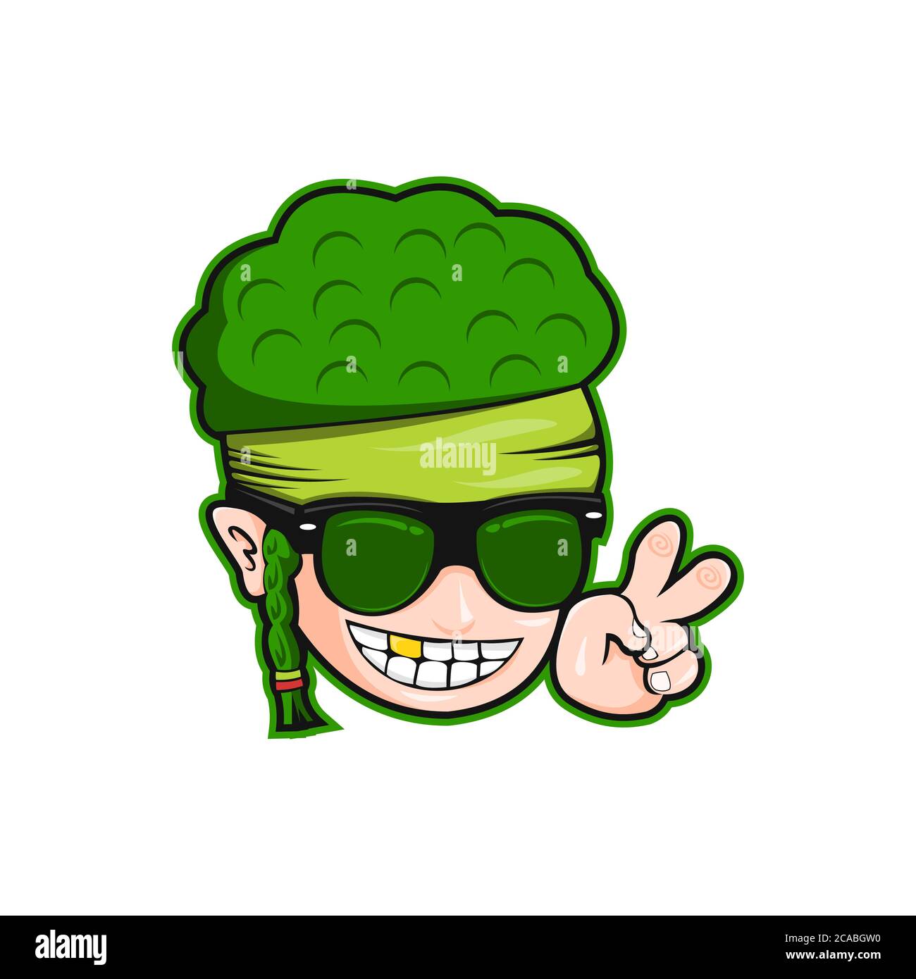 broccoli man head vector illustration for your company or brand Stock ...