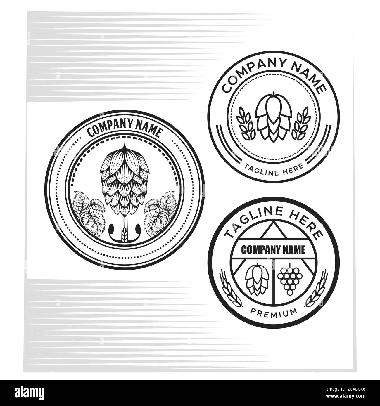 hop fruit and grape badge vector illustration for your company or brand ...
