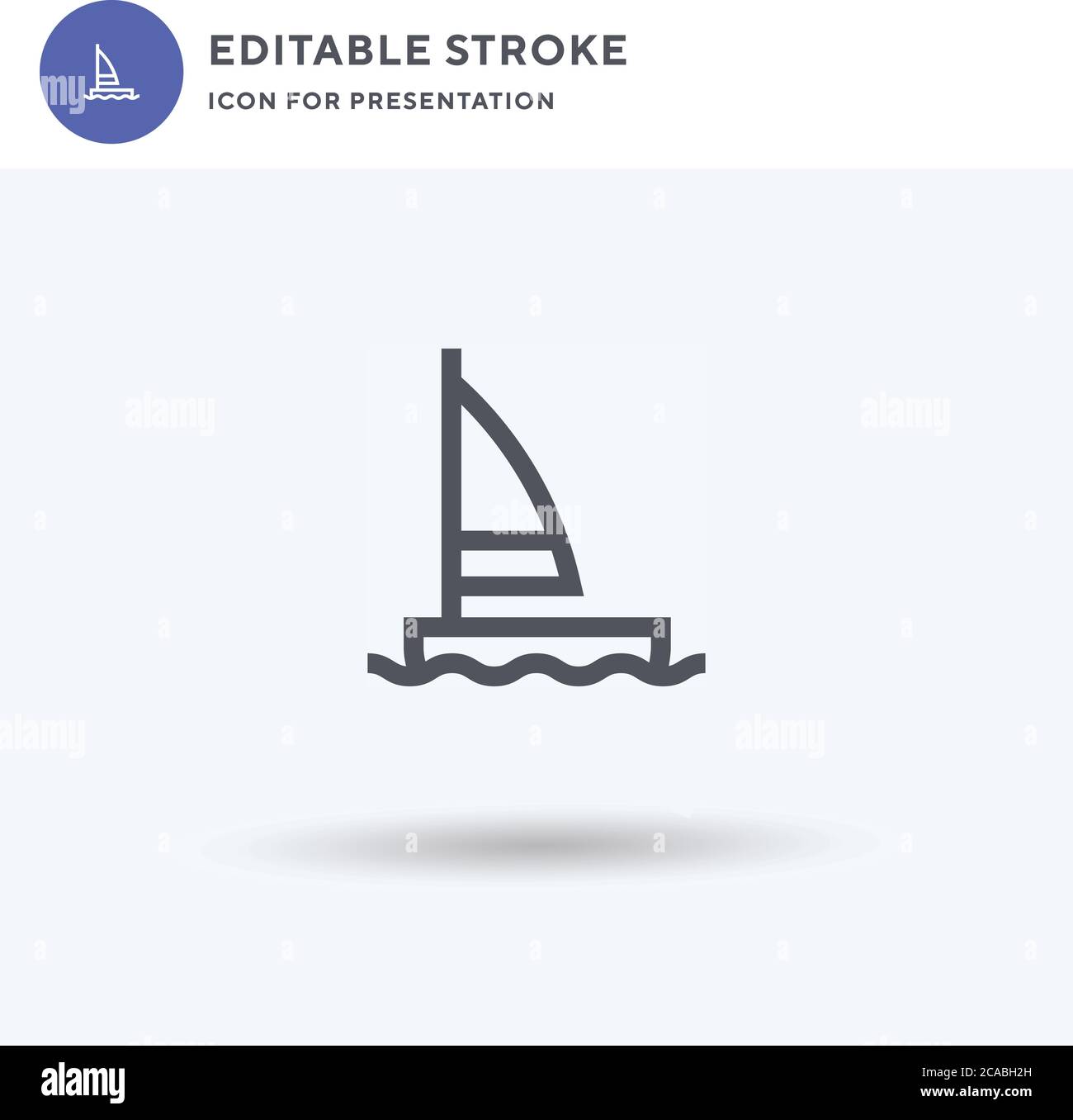 Sailing icon vector, filled flat sign, solid pictogram isolated on ...