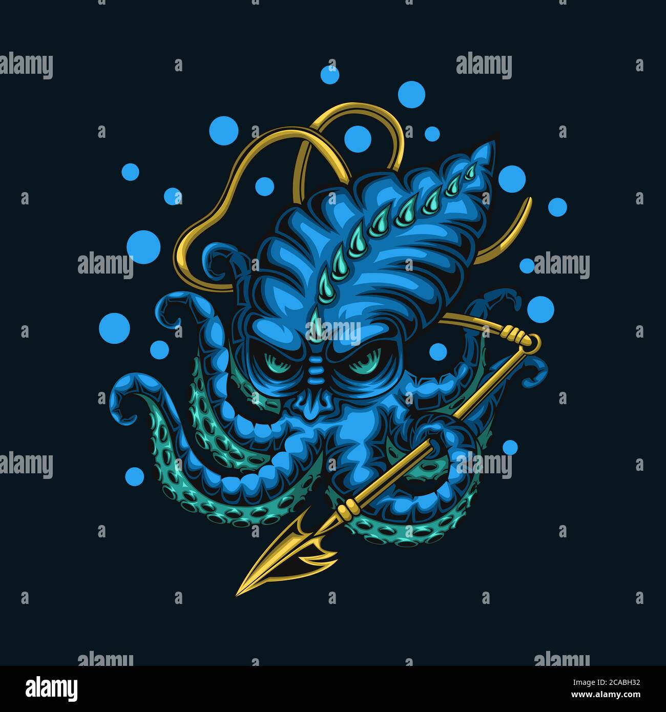 Cartoon illustration giant monster octopus hi-res stock photography and ...