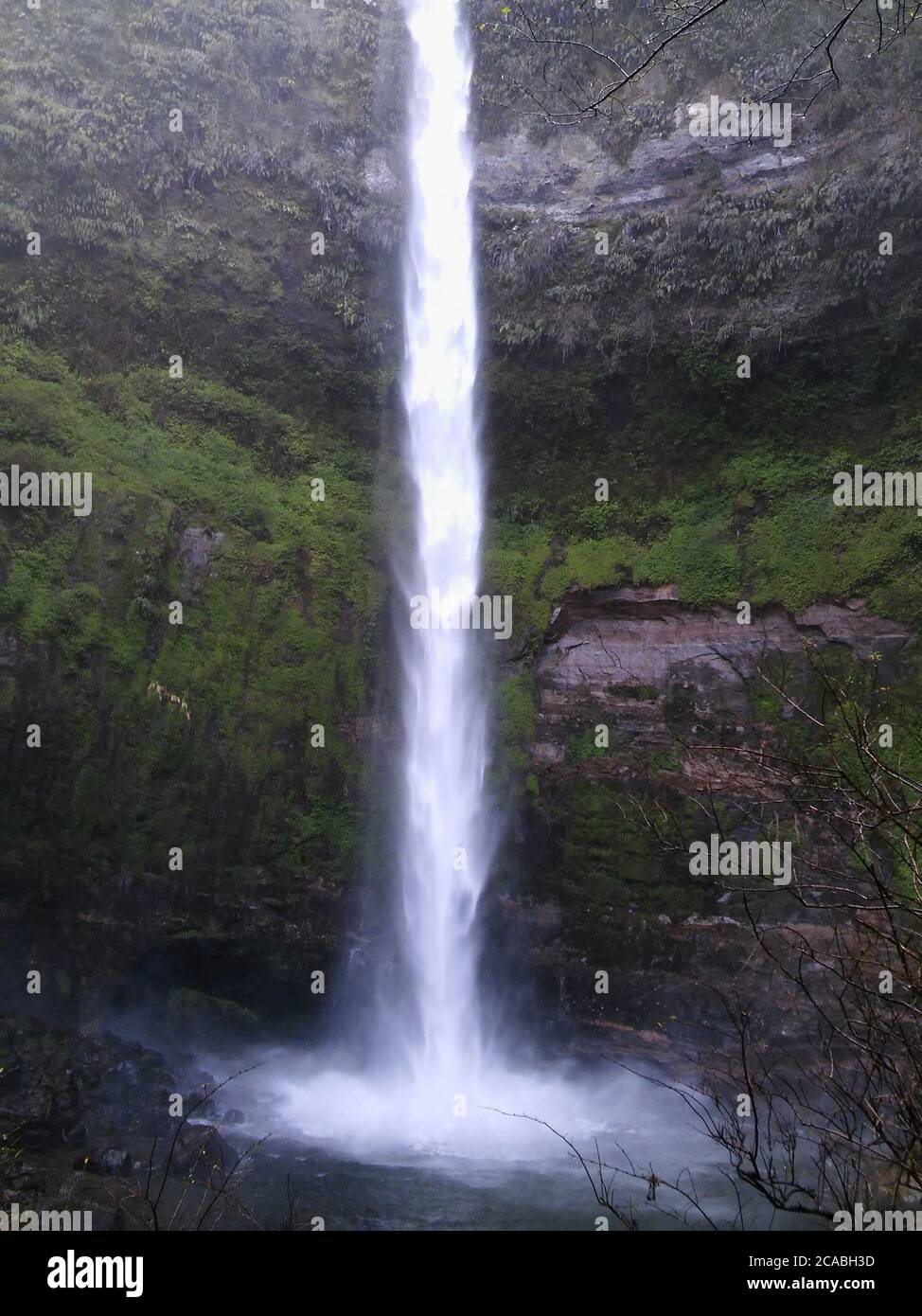 Vertical shot of a fall in Salto Del Claro El Chile in Chile Stock ...