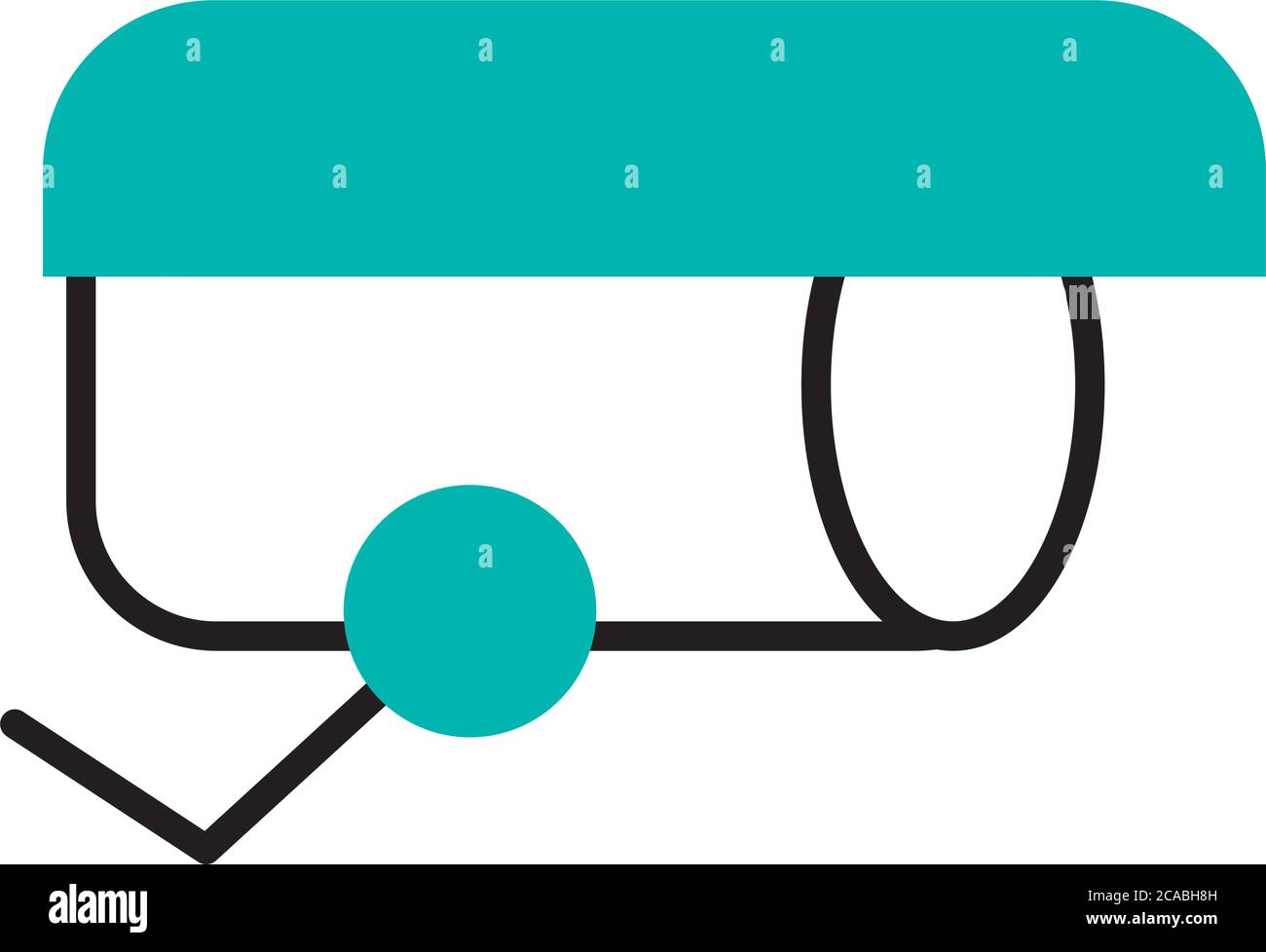 security camera icon over white background, half line half color style ...