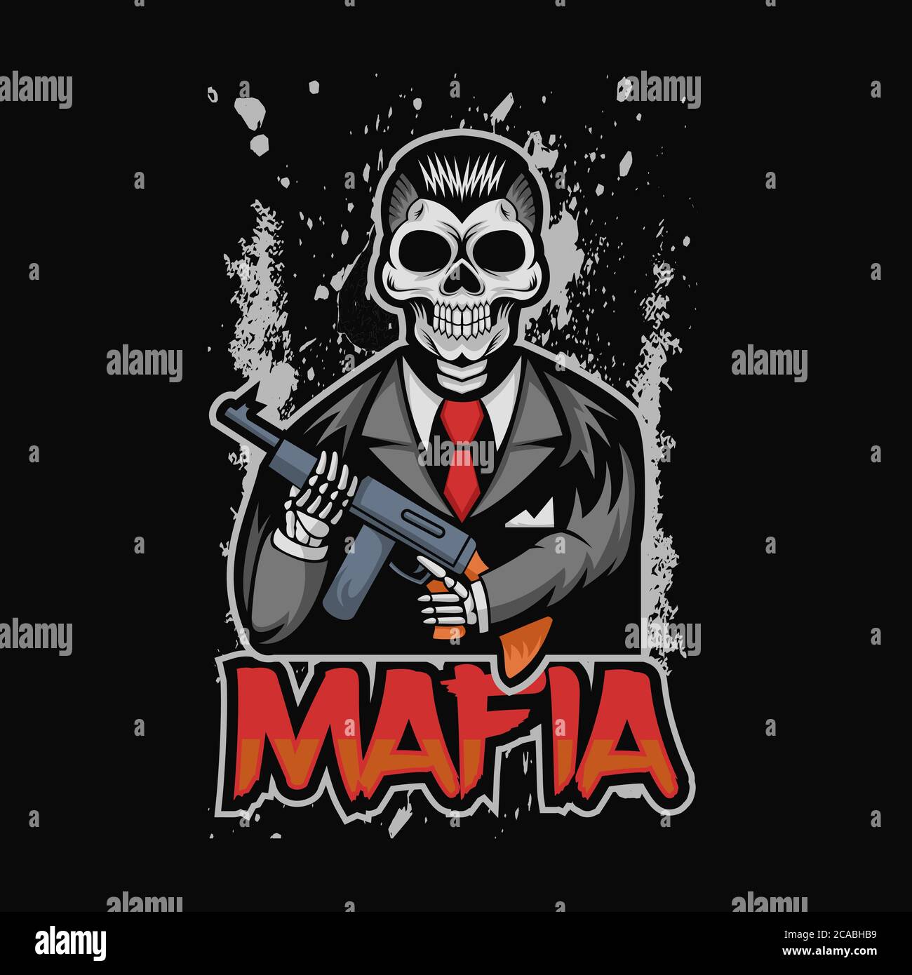 skull mafia vector illustration for your company or brand Stock Vector ...