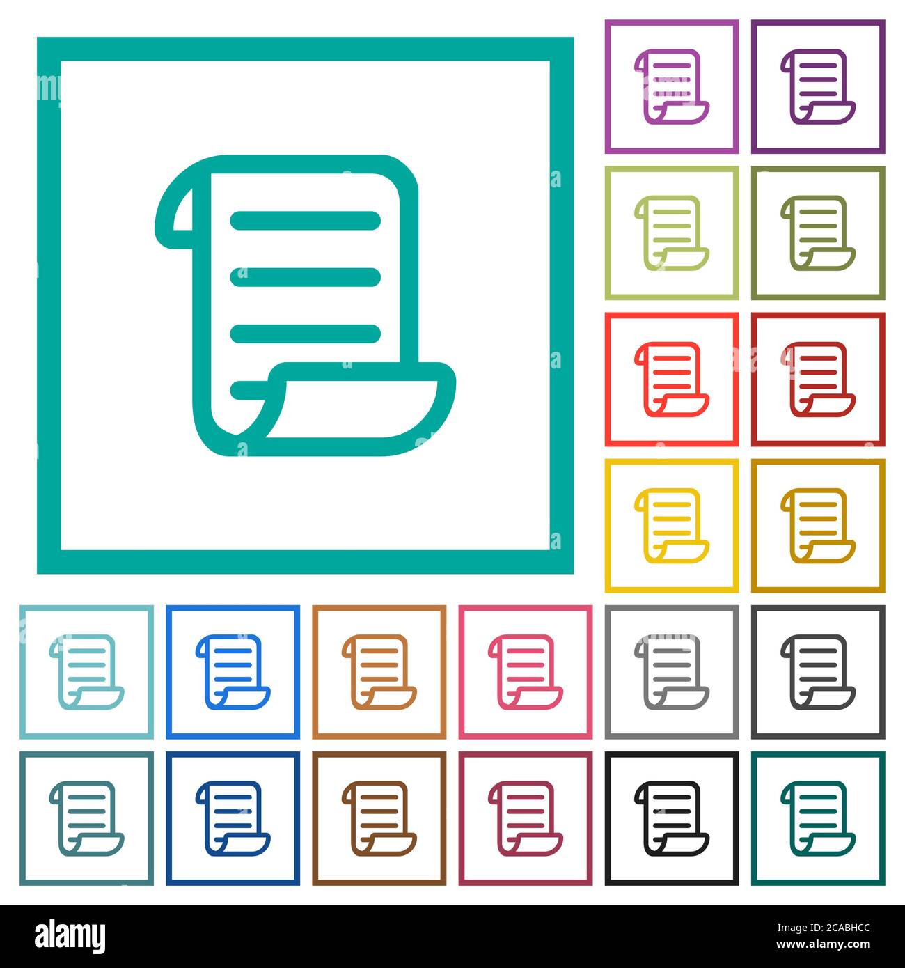 Script Code Flat Color Icons With Quadrant Frames On White Background Stock Vector Image And Art