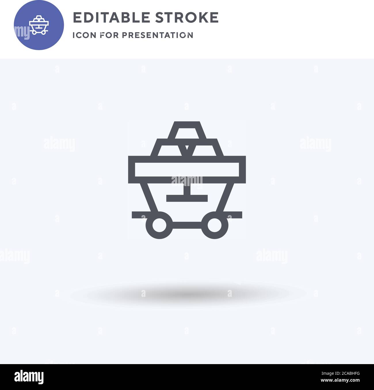 Mining Cart icon vector, filled flat sign, solid pictogram isolated on ...