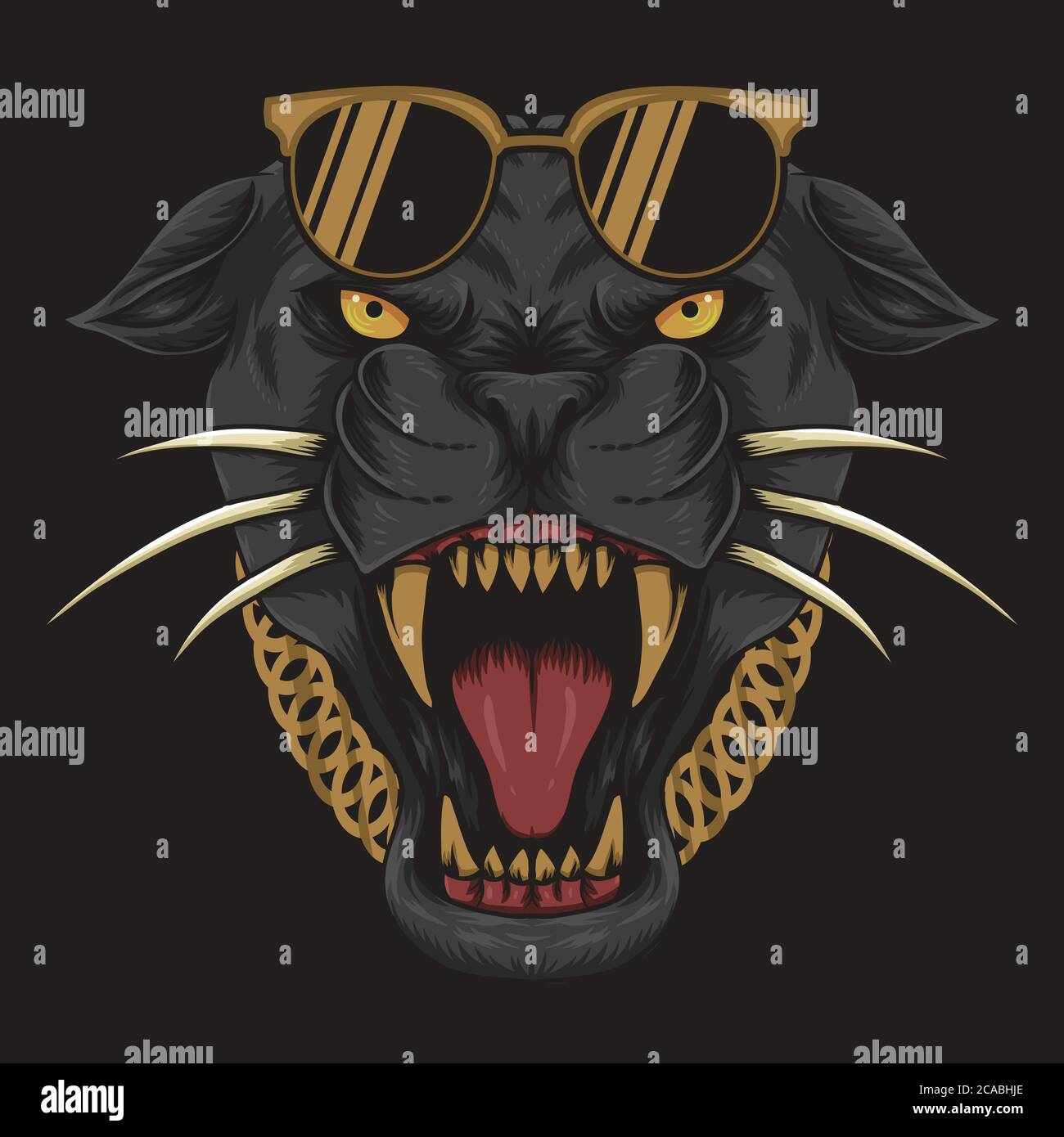 cool black Panther vector illustration for your company or brand Stock ...
