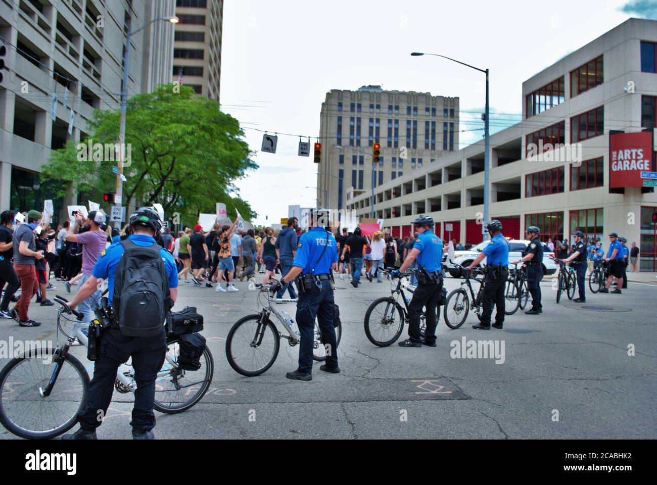 Dayton, Ohio United States 05/30/2020 police officers controlling the ...