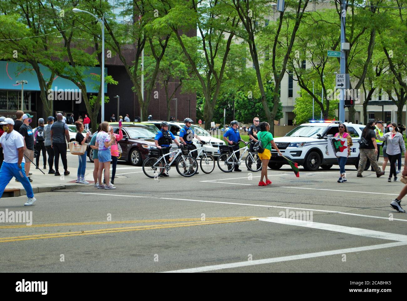 Dayton, Ohio United States 05/30/2020 police officers controlling the ...