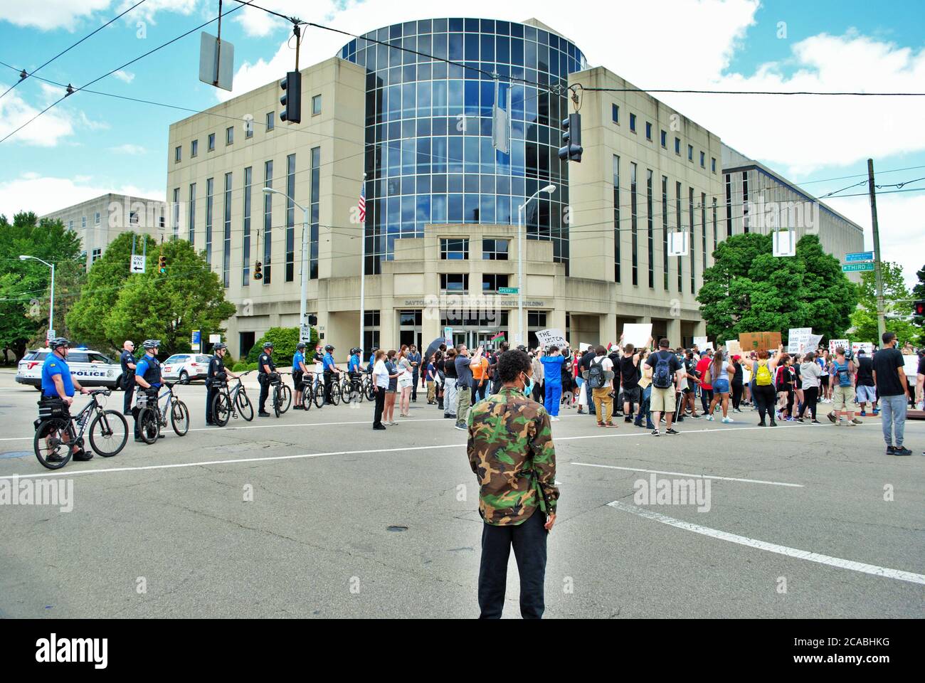 Dayton, Ohio United States 05/30/2020 police officers controlling the ...