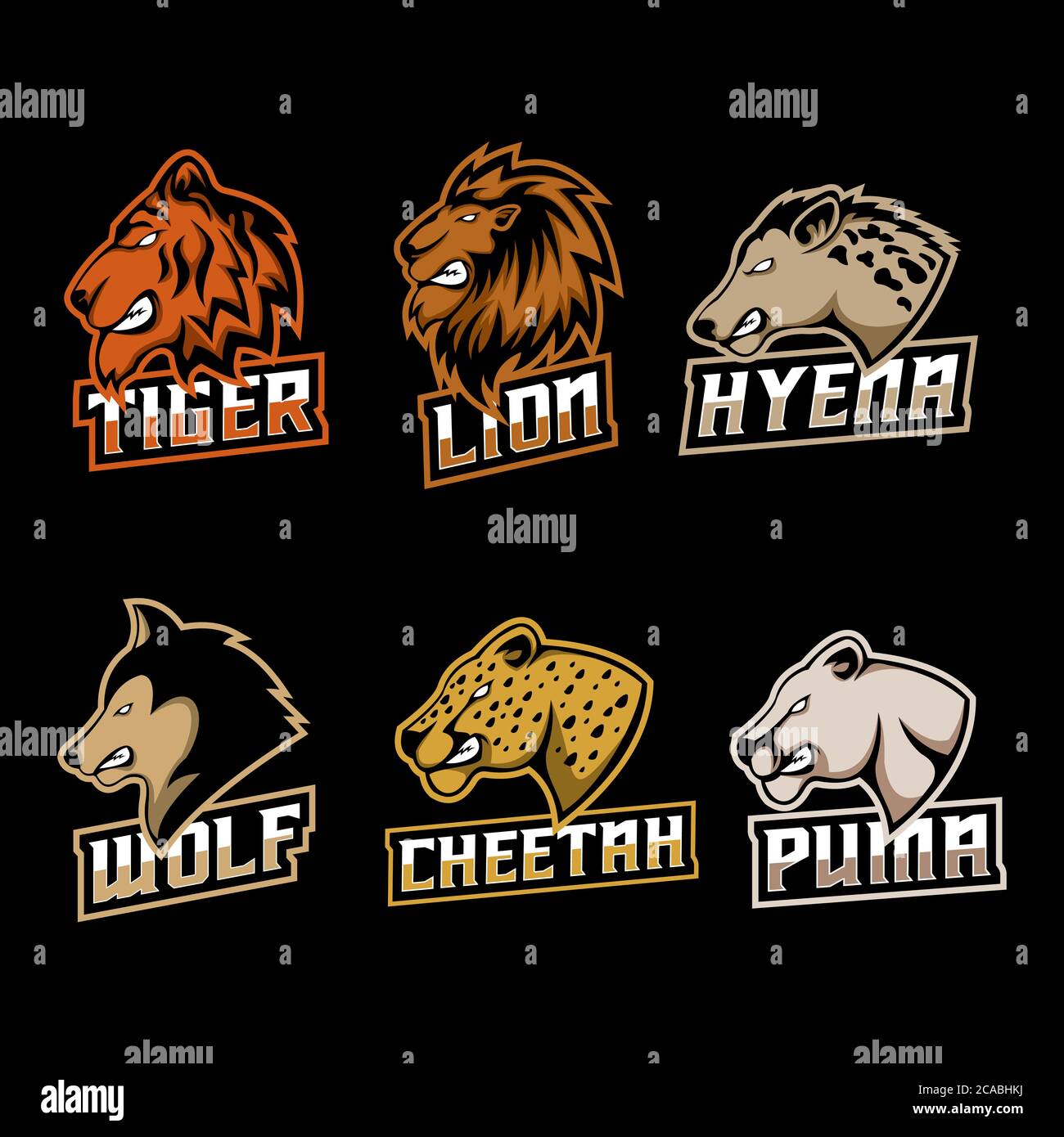 predator set logo vector illustration for your company or brand Stock ...