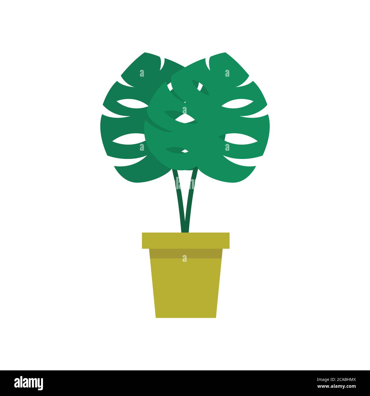monstera plant flat icon, vector illustration Stock Vector Image & Art ...