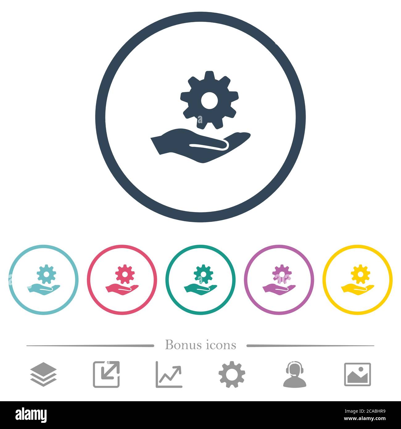 Maintenance service flat color icons in round outlines. 6 bonus icons ...