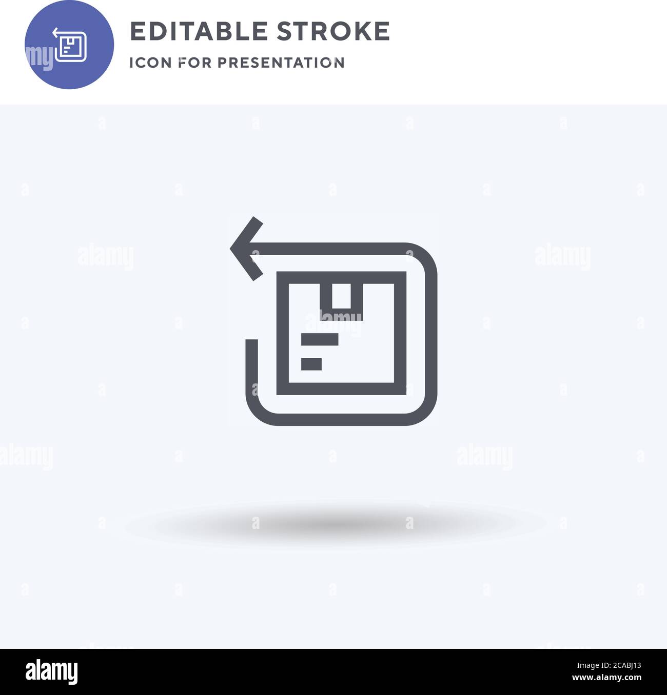 Return Box icon vector, filled flat sign, solid pictogram isolated on ...