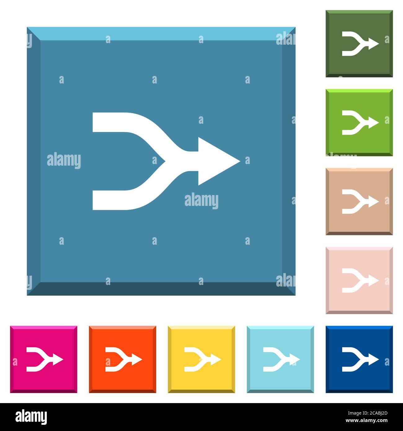 Merge arrows white icons on edged square buttons in various trendy ...