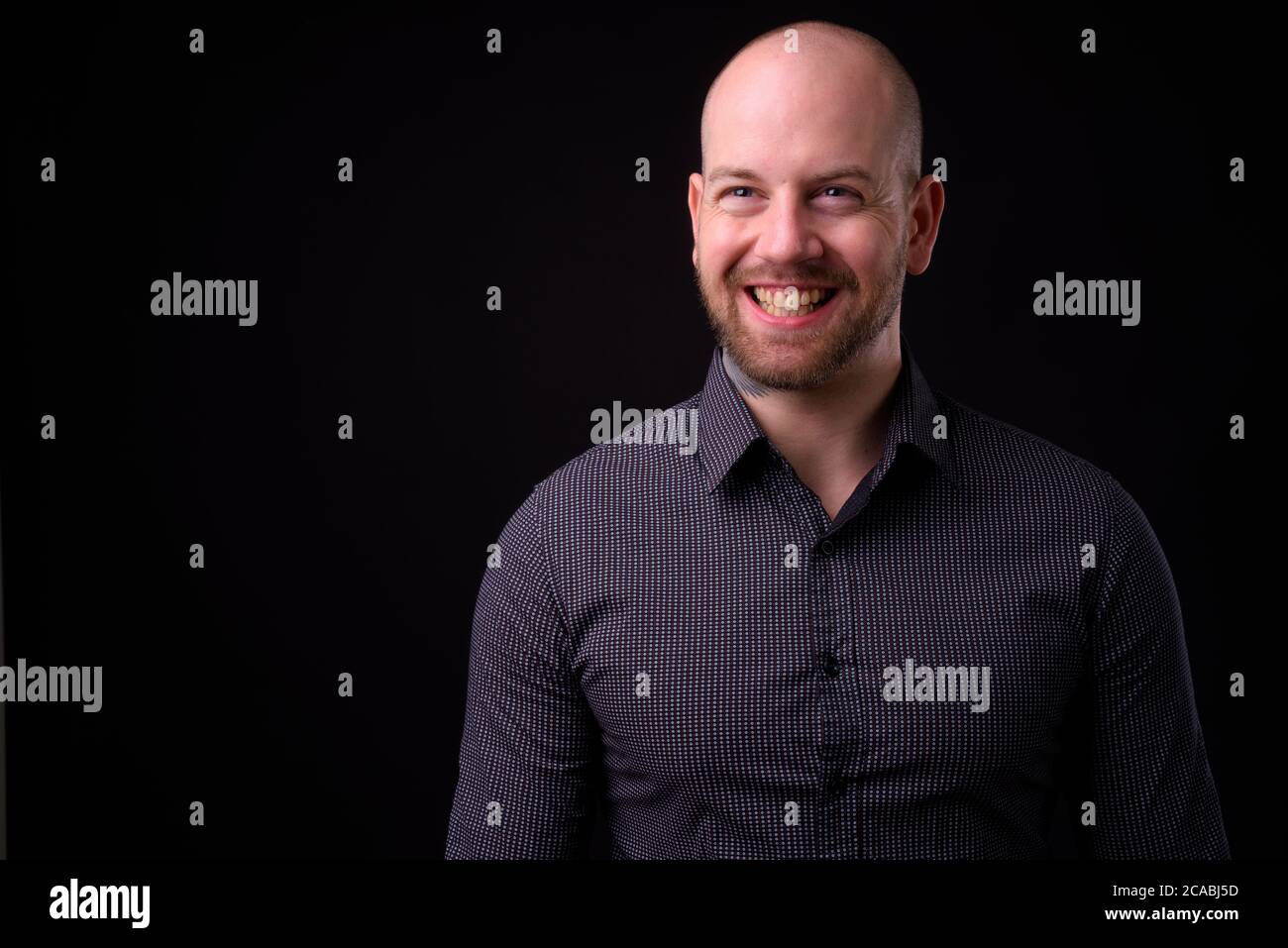 Portrait of happy handsome bald bearded businessman Stock Photo - Alamy Portrait of happy handsome bald bearded businessman Stock Photo - Alamy