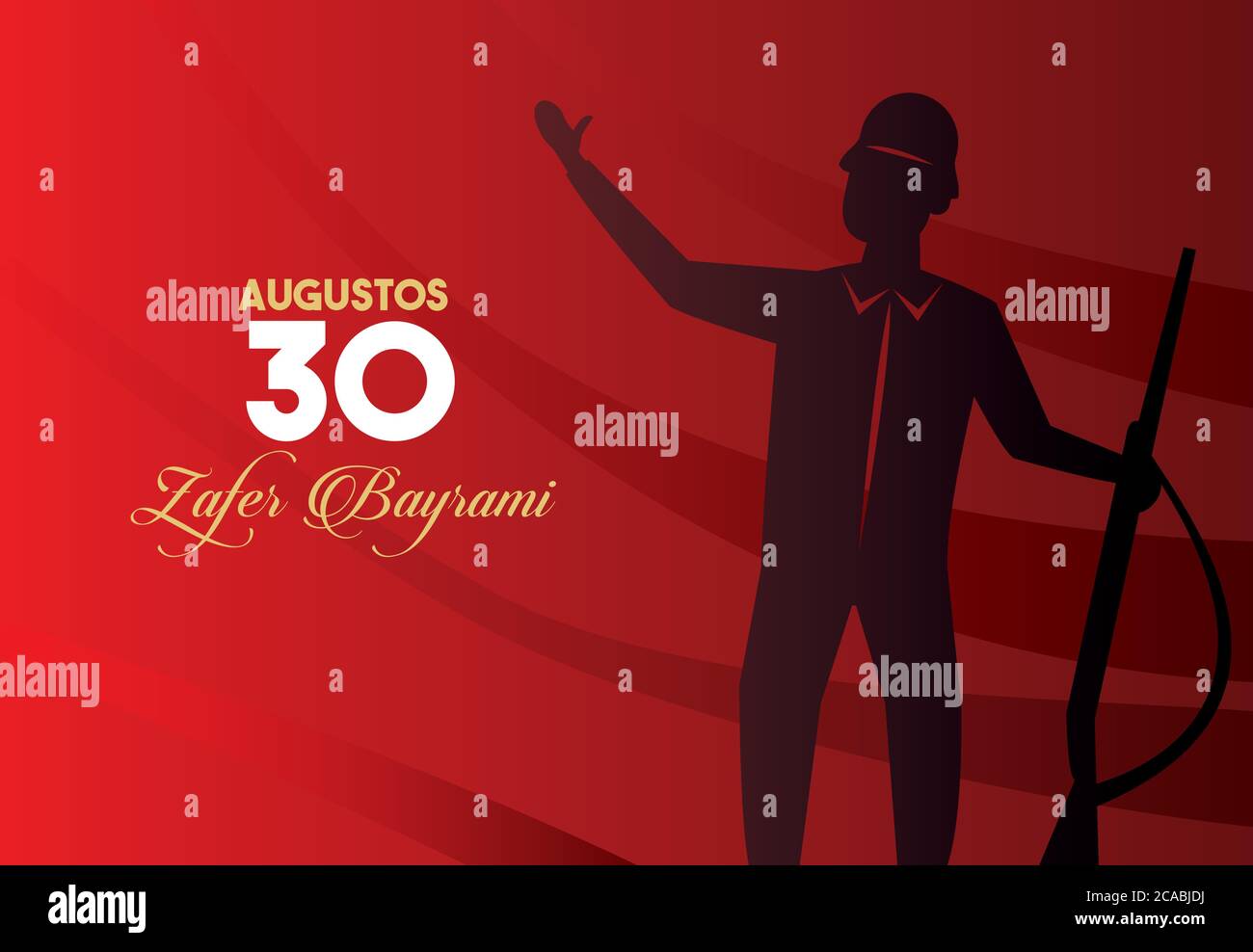 zafer bayrami celebration with soldier figure and rifle vector ...