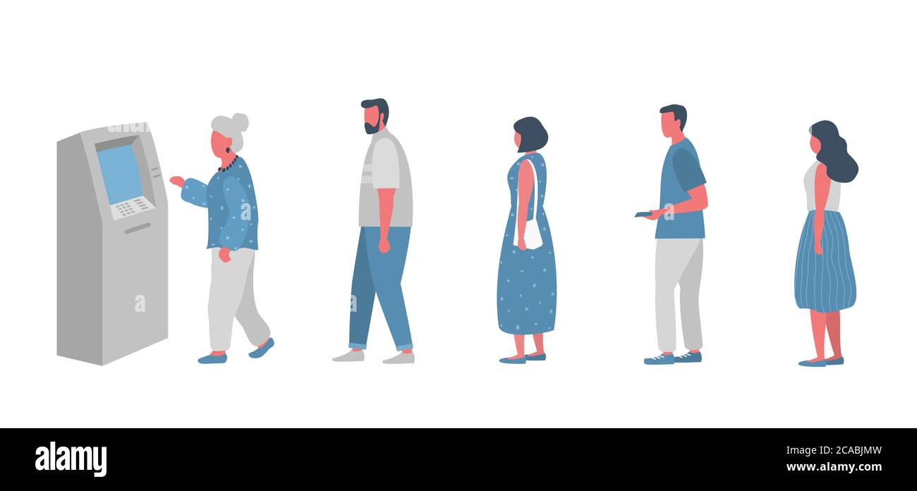 Women Using Atm Machine Atm Stock Vector Images - Alamy