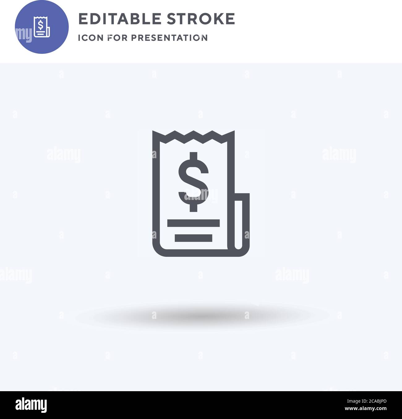 Receipt icon vector, filled flat sign, solid pictogram isolated on ...