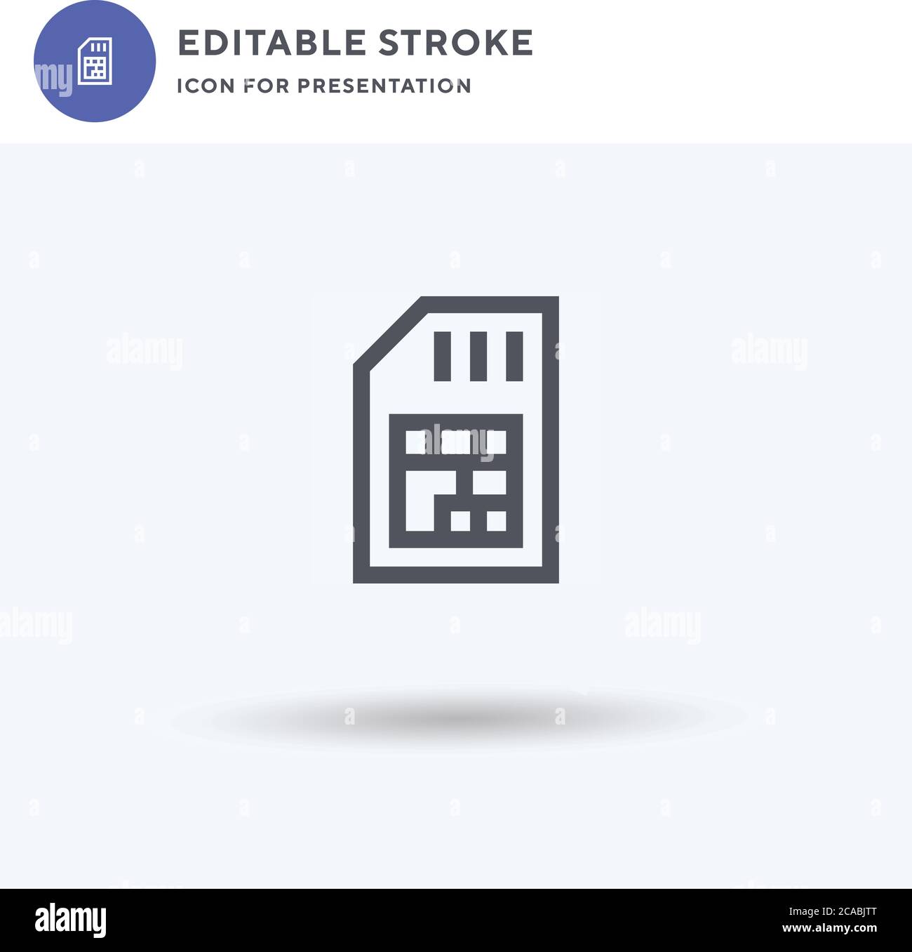 Sim Card icon vector, filled flat sign, solid pictogram isolated on ...